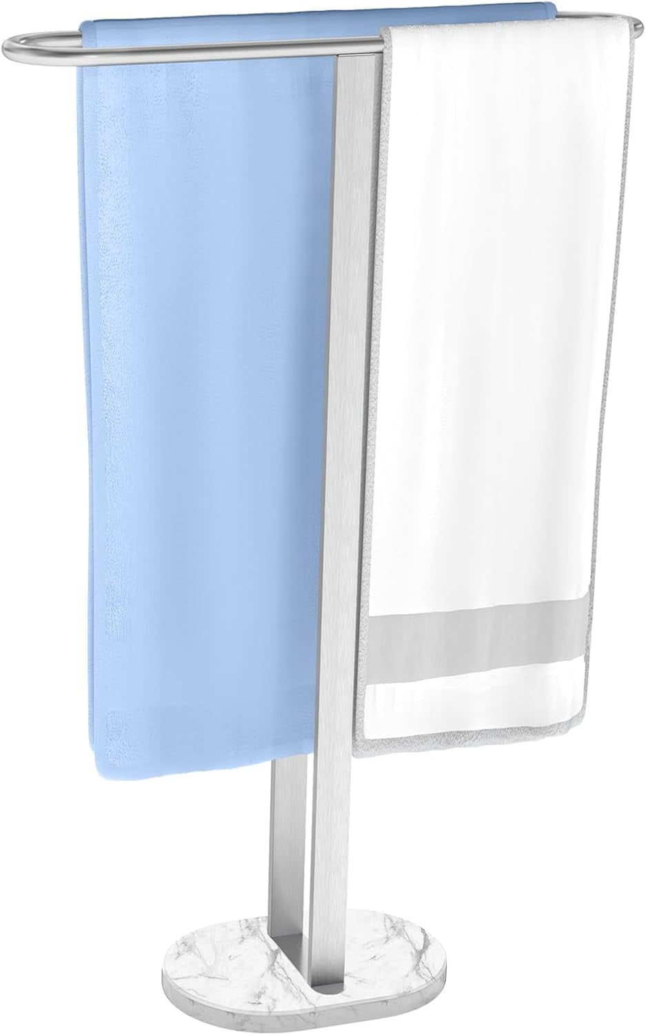 37 Inch Standing Towel Rack, 2 Tier Towel Holder Stand with Weighted ...