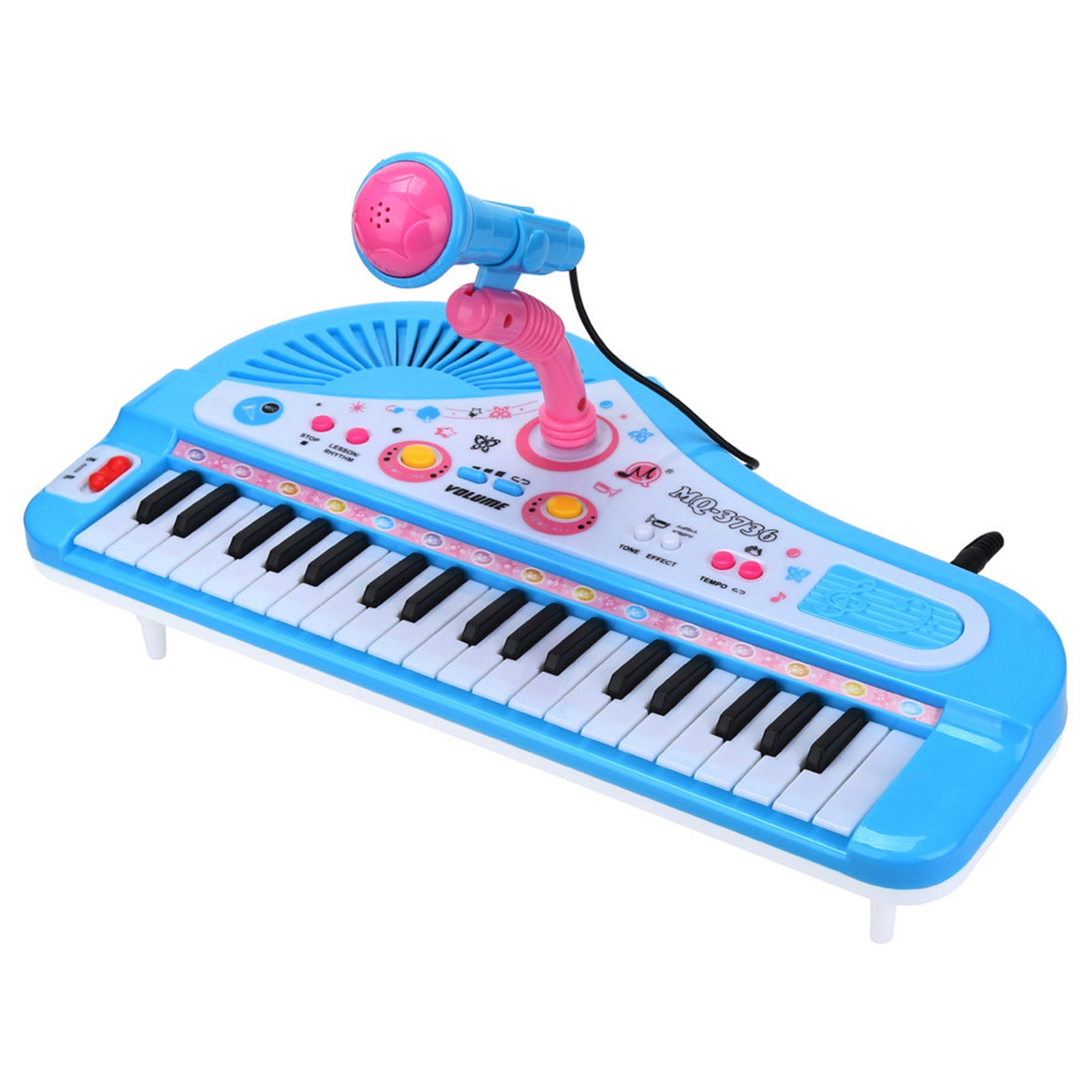 37-Key Electronic Keyboard with Microphone, Multi-Function Piano Device ...