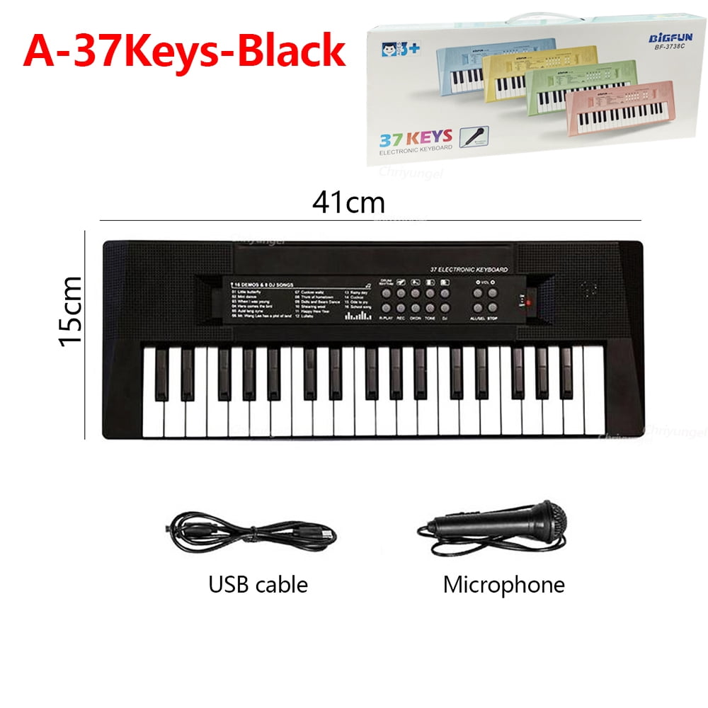 37 Keys Kids Electronic Piano Organ keyboard with Microphone Education ...