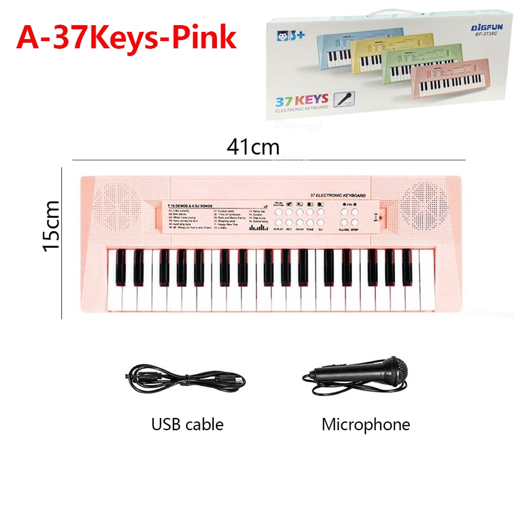 37 Keys Kids Electronic Piano Organ keyboard with Microphone Education ...