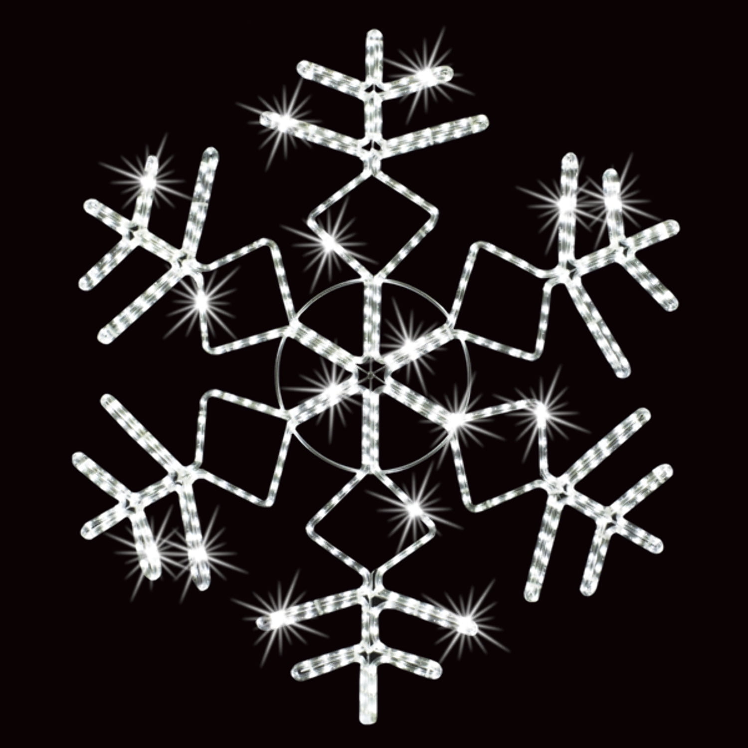 37 LED Rope Light White Snowflake (Twinkle/Steady Burn) Silhouette ...