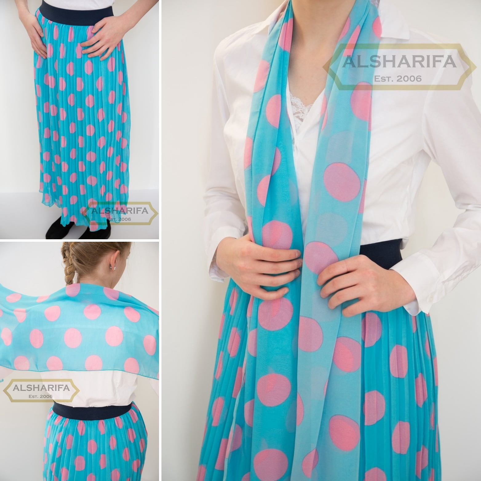 37" Long Lined Pleated Chiffon Skirt | Women Maxi Skirts Turquoise ...