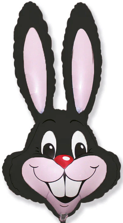 37" Black Rabbit Bunny Head Shaped Easter Basket Gift Stuffing Foil ...