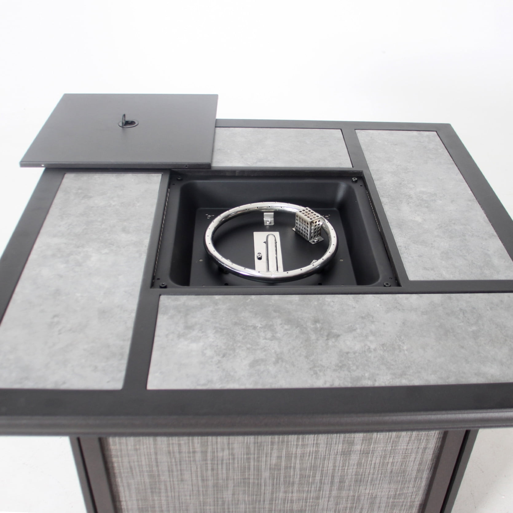 37" Outdoor Gas Fire Pit, Modern Multi-Function Steel Fire Table ...