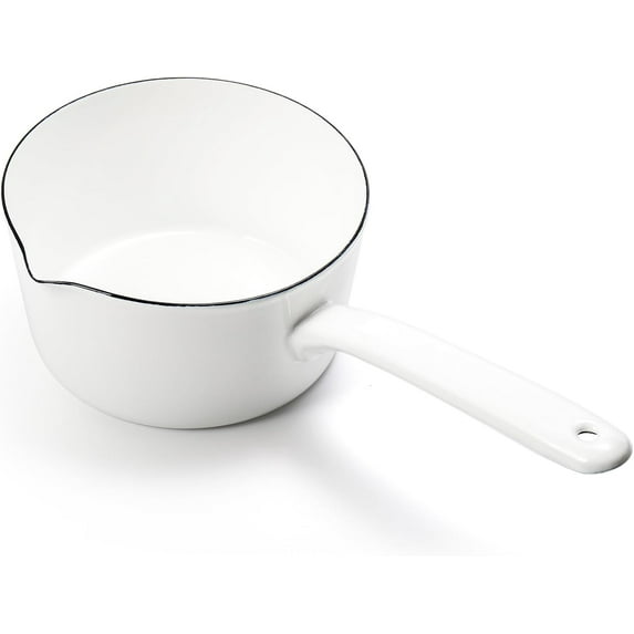 37 Oz Enamel Milk Pan Mini Butter Warmer Pan Nonstick Saucepan with ...