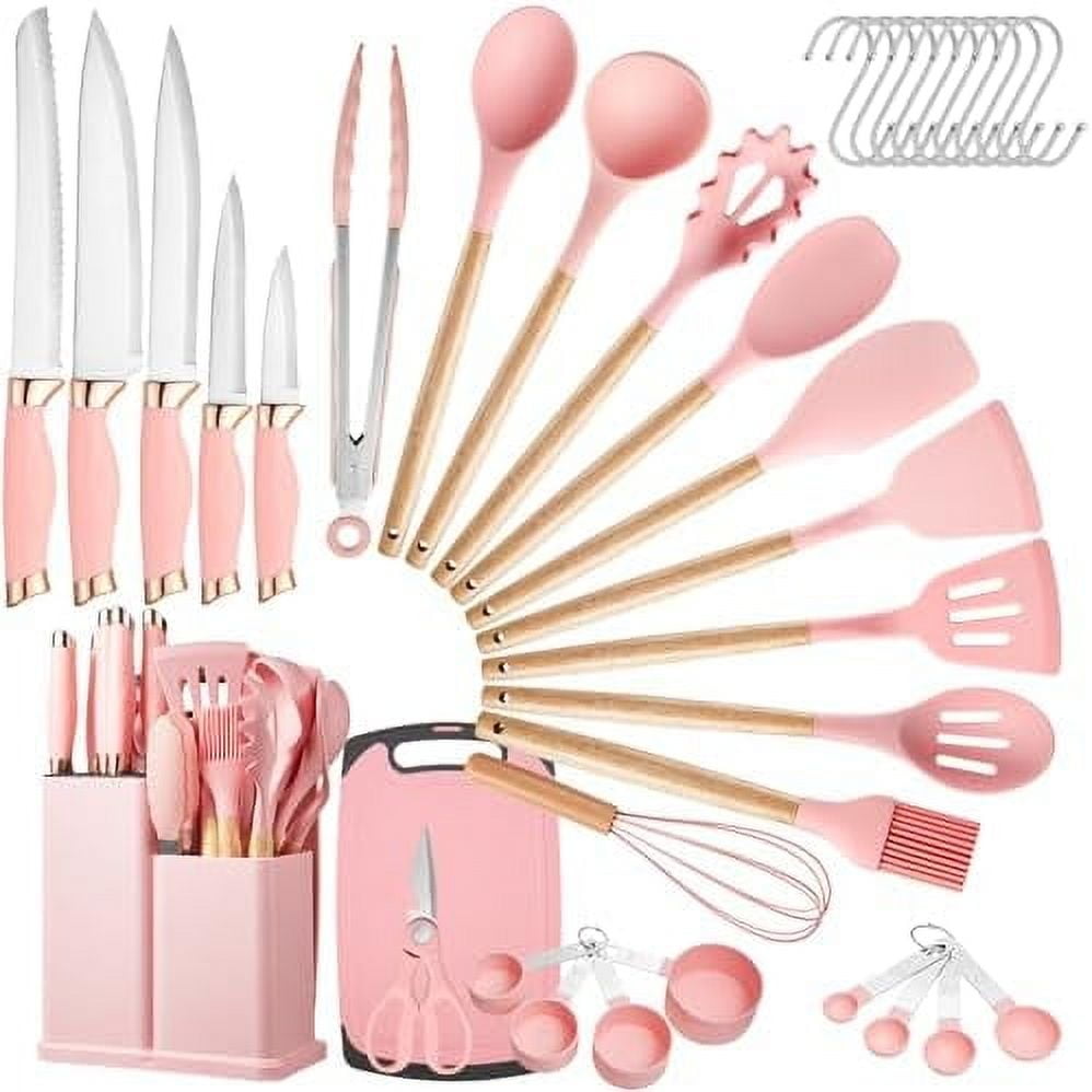 37 PCS Kitchen Utensils Set, Silicone Cooking Utensils Set with Kitchen ...