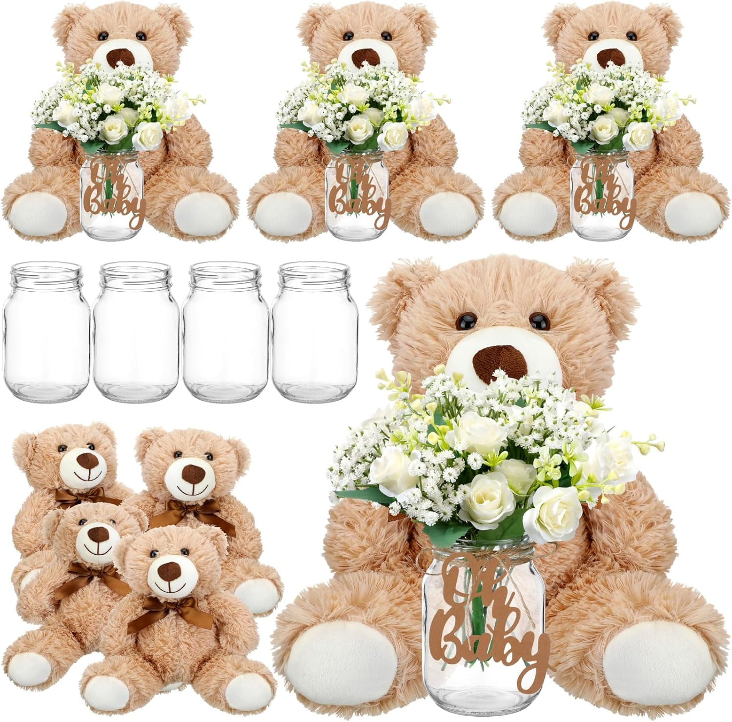 37 Pcs Bear Baby Shower Decorations Baby Shower Table Centerpieces with ...