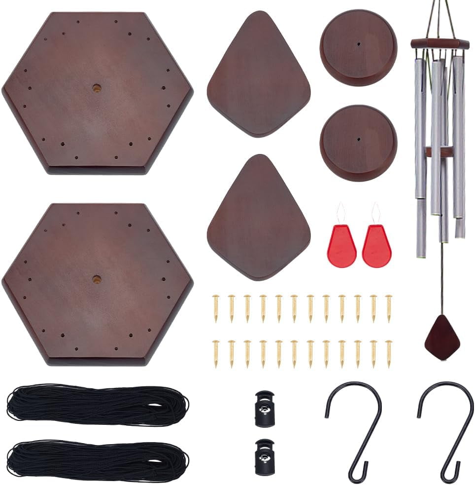 37 Pcs Wind Chime Parts Replacement Wood Windchimes Repair Kit DIY ...