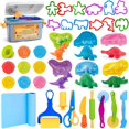 37-Piece Dough Tools Play Set with Storage Box, Mat, Cutters, Rolling ...