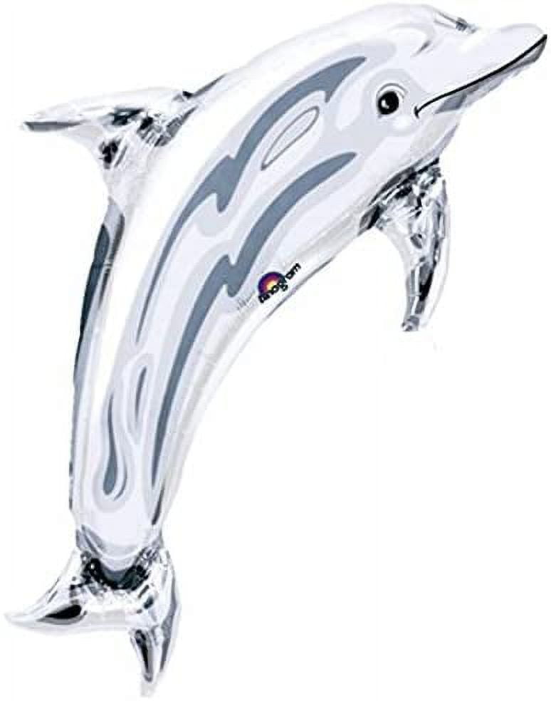 37" Silver Dolphin Foil Balloon - Walmart.com