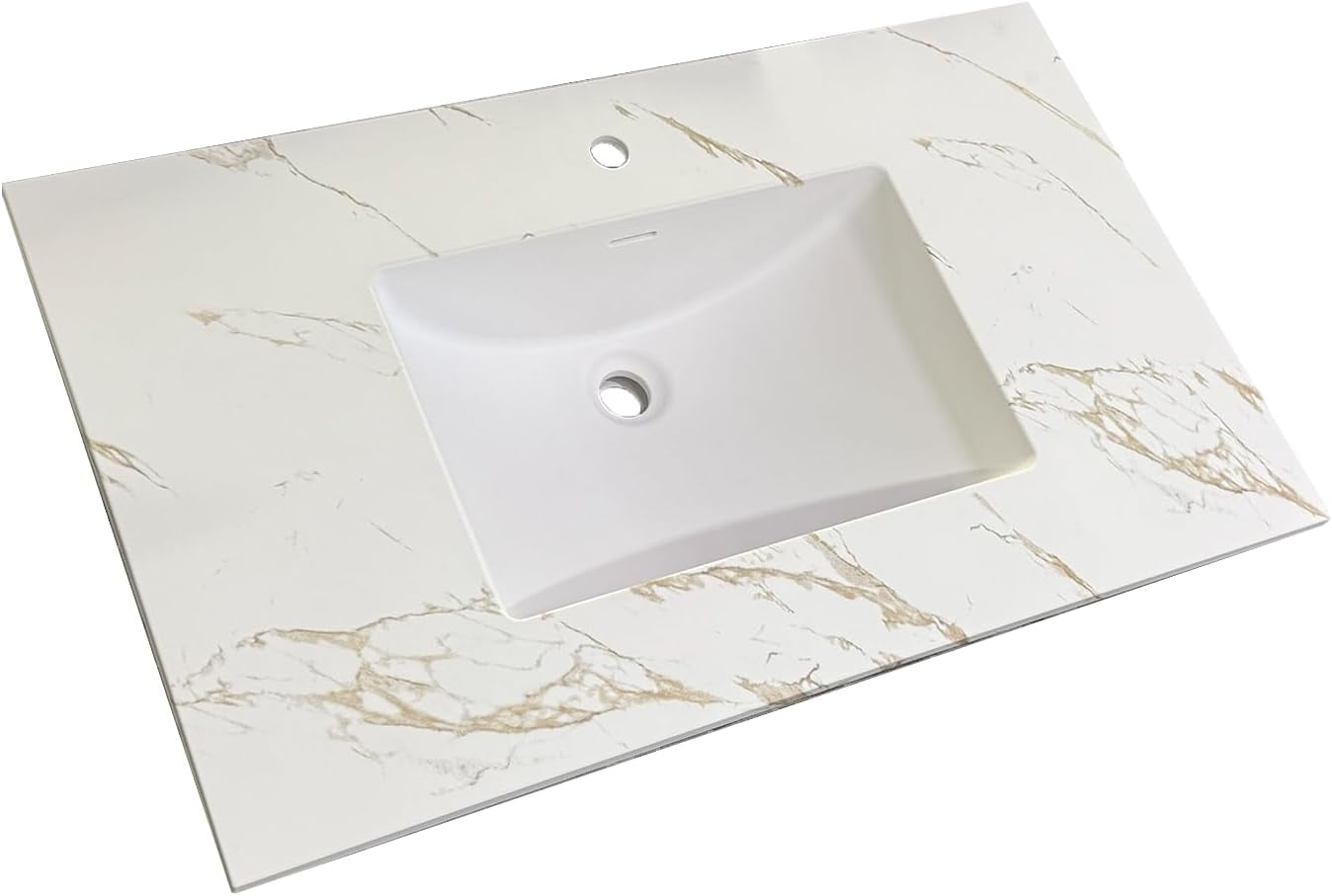 37" Solid Surface Polyurethane Resin Streamline Nano Vanity Top With ...