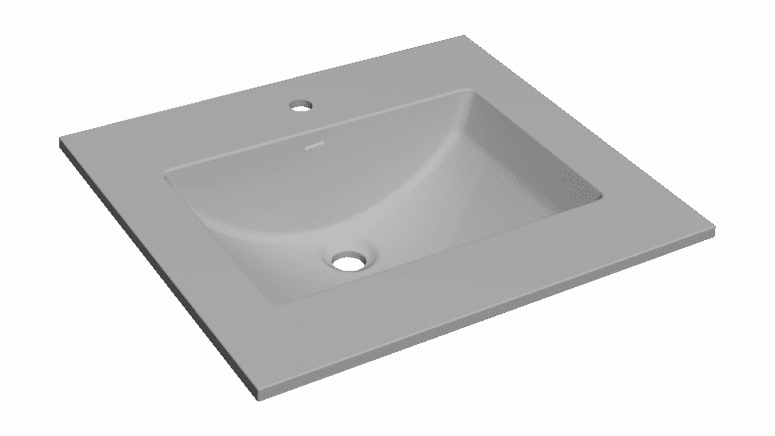 37" Solid Surface Polyurethane Resin Streamline Vanity Top with Sink ...