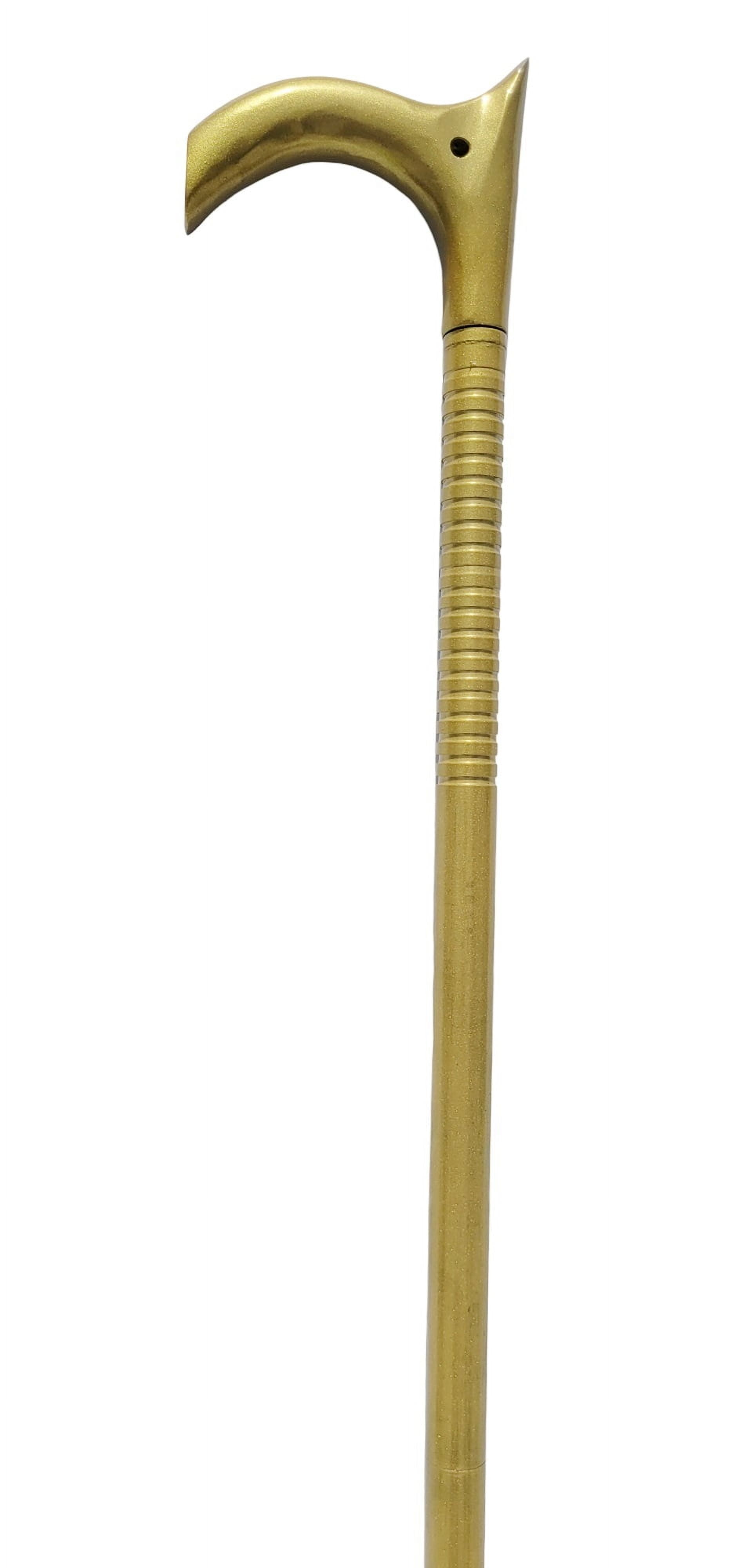 37" Steampunk Golden V Handle Walking Cane – Aluminum Tactical Stick ...