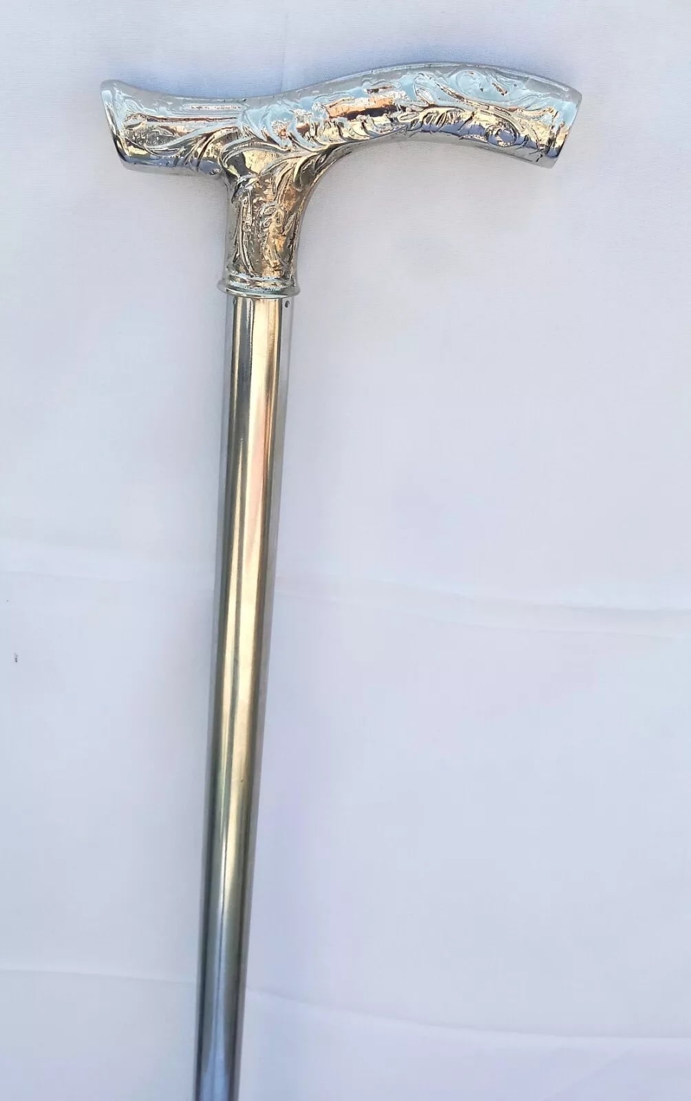 Tactical Steel Walking Cane with Curved Handle for Men and Women ...