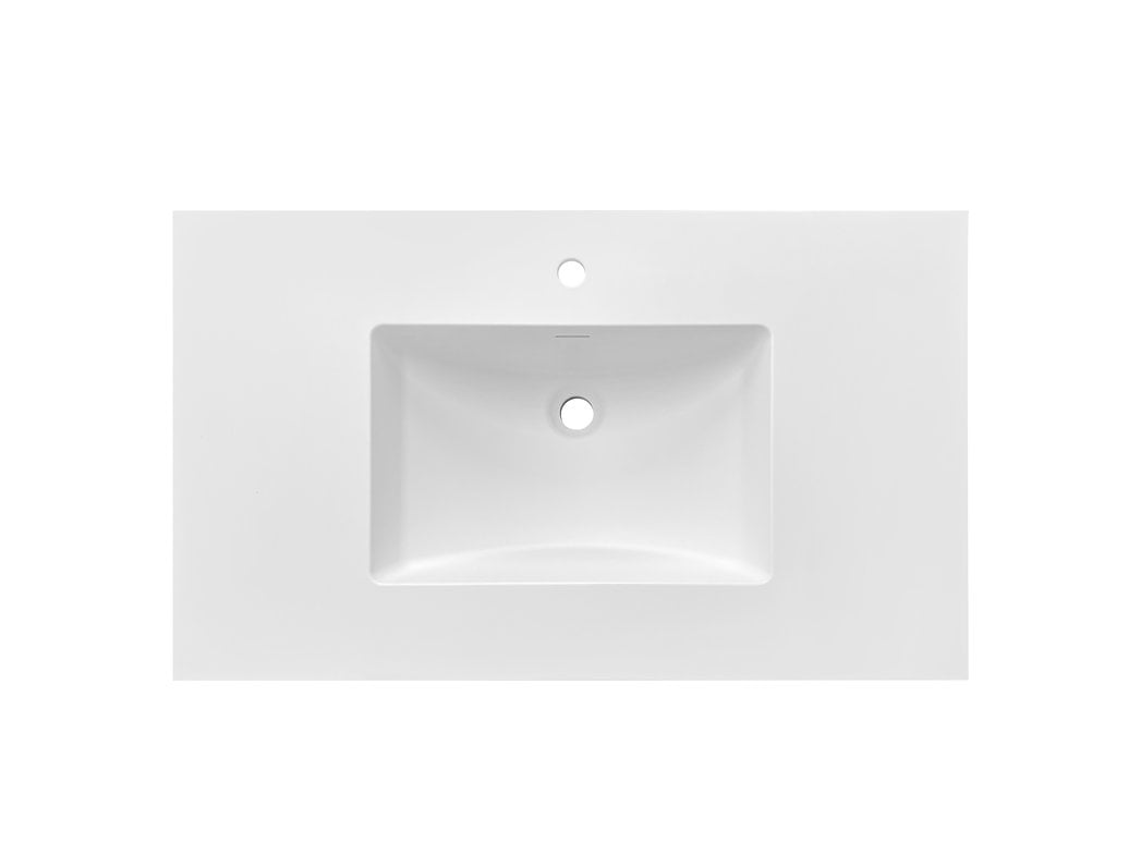 37" W x 22" D Solid Surface Polyurethane Resin Streamline Vanity Top ...