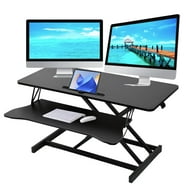VIVO Black Electric Height Adjustable Corner Desk Riser with Dual ...