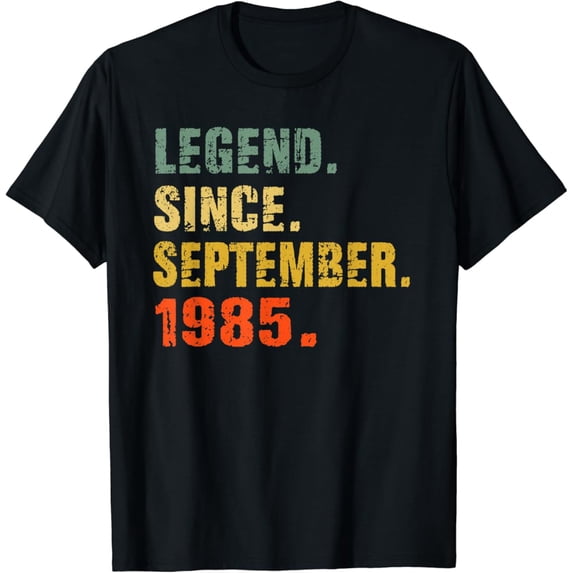 37 Year Old 37th Birthday Gifts Legend Since September 1985 T-Shirt ...