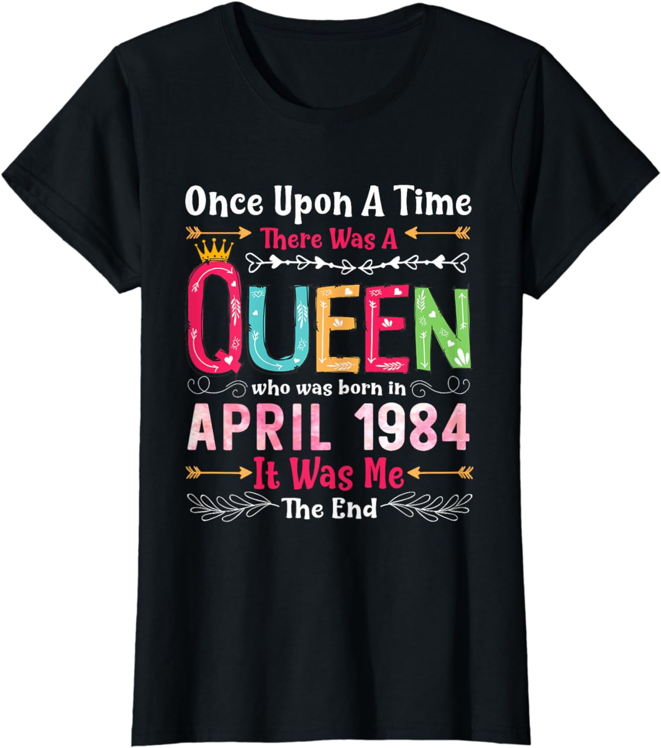 37 Years Old Birthday Girls 37th Birthday Queen April 1984 T-Shirt ...
