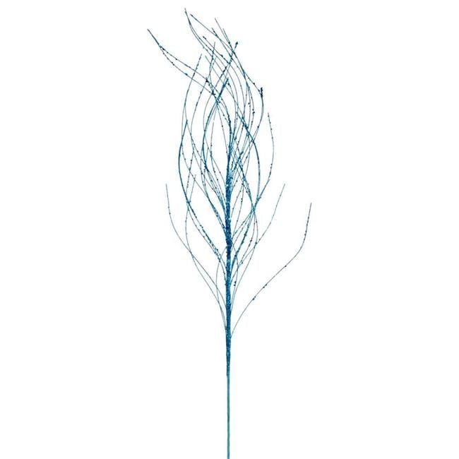 37 in. Turquoise Wavy Twig Glitter Spray, 6 Piece - Pack of 48 ...