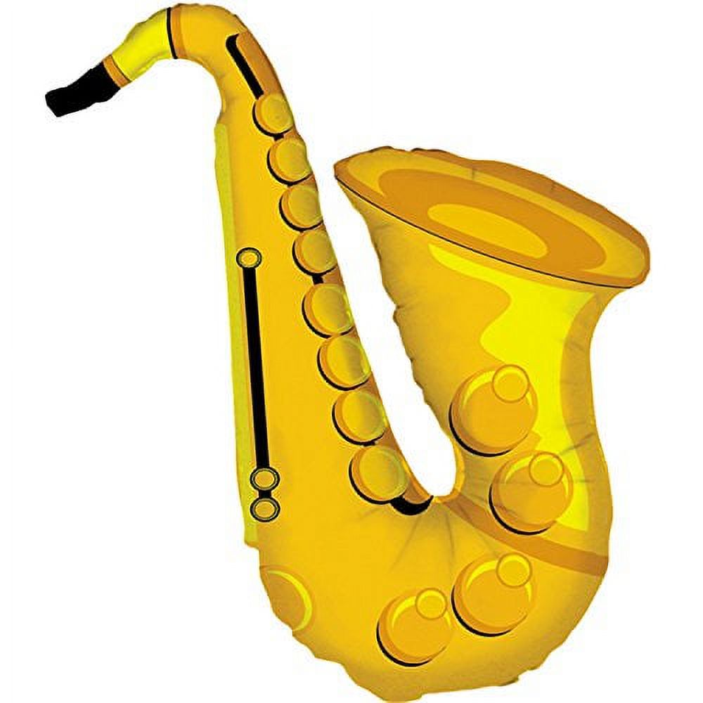 37 inch Betallic Saxophone Foil Mylar Balloon - FLAT - Qty 1 - Party ...