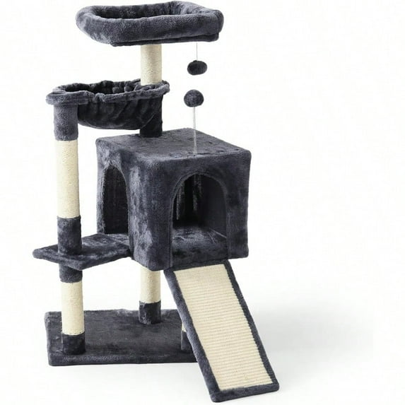 37-inch Cat Tree Tower with Multi-Level Cat Condo Scratching Posts 2 ...