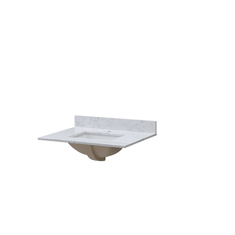 37"x 22" bathroom stone vanity top carrara jade engineered marble color ...