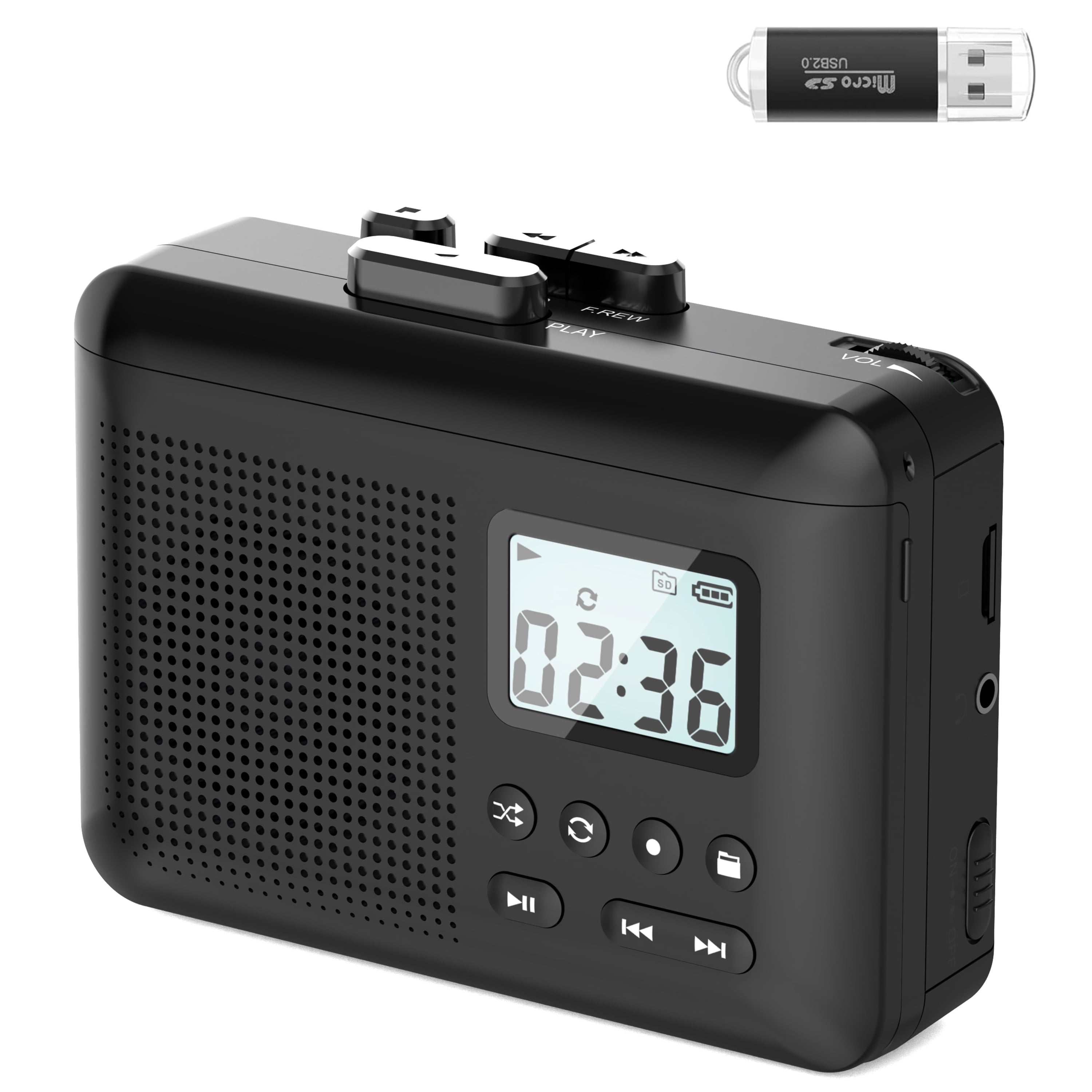 3700mWh Portable Cassette Recorder Player, Cassette Tape Player to MP3 ...