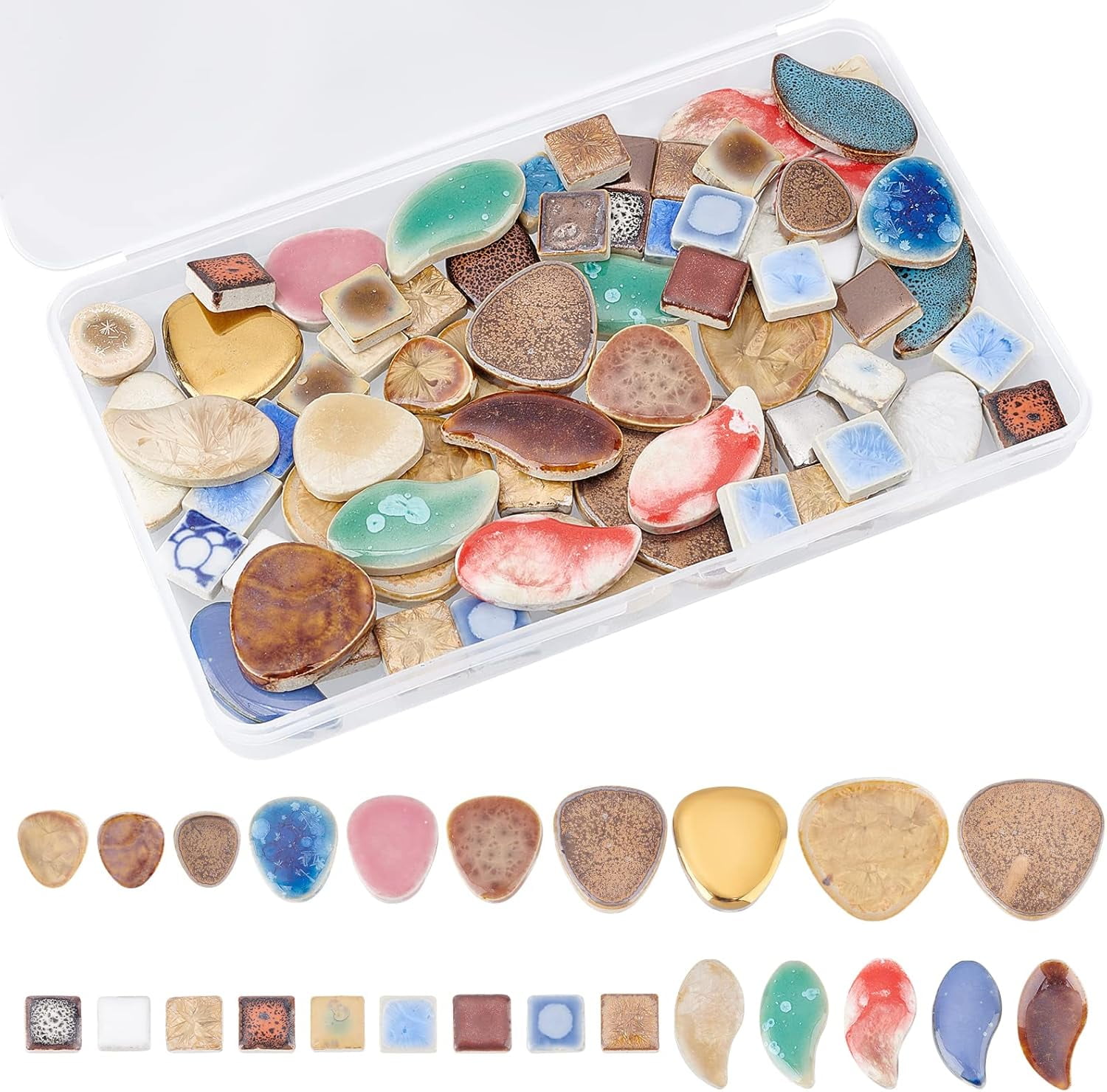 374g Ceramics Mosaic Tiles Random Color Triangle Square Ceramics Tiles ...