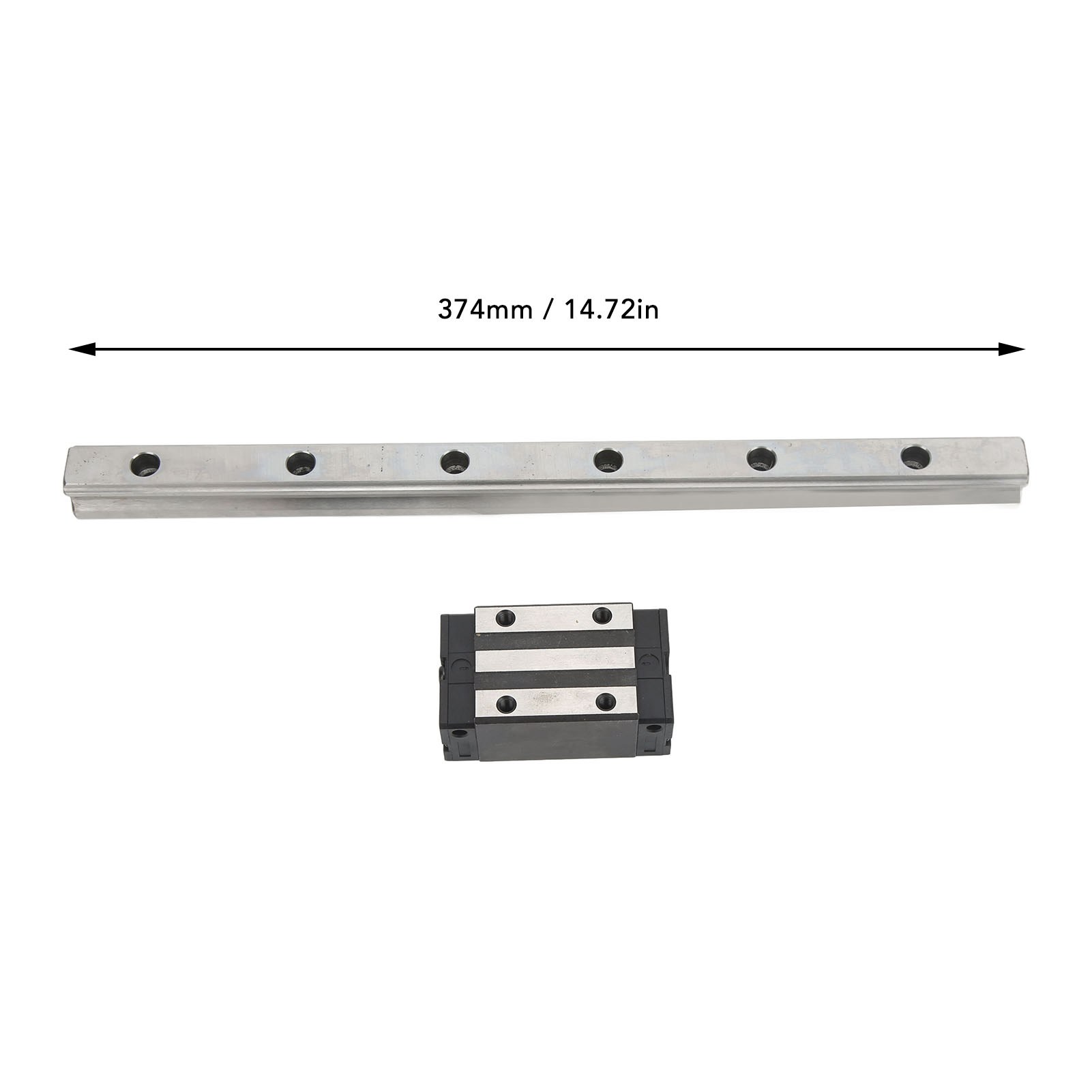 374mm Linear Guide Rail with HGH25CA Bearing Slide Square Block for 3D Printers and CNC Machines ...
