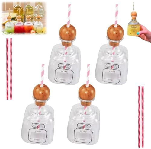 375ml Patron Mini Plastic Bottle with Cork, Bottles Empty for Drinks ...