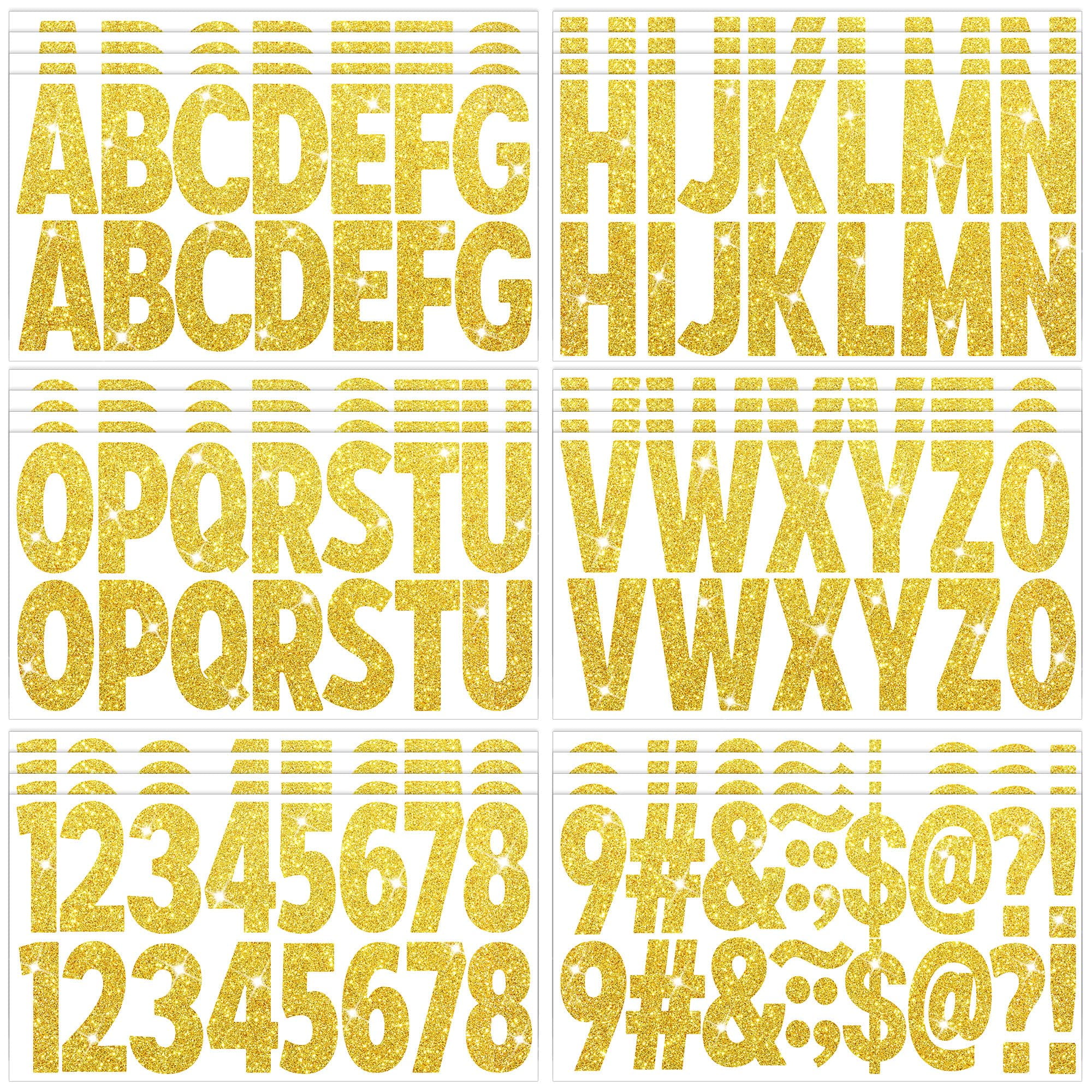 376 Pcs 24 Sheets Large Letter Stickers Glitter Big Font Alphabet ...