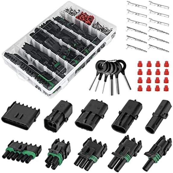 376Pcs 25 Kits Waterproof Automotive Electrical Connectors 1/2/3/4/6 ...