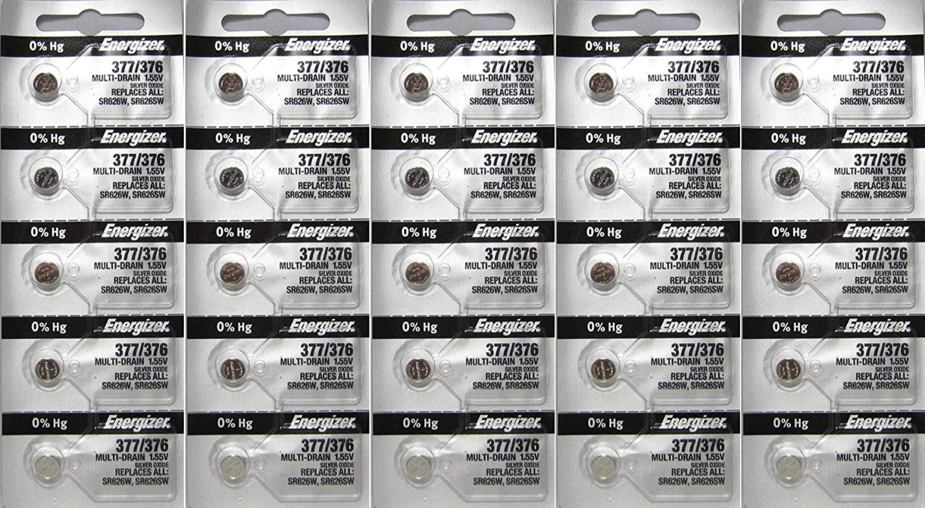377 1.55 Vcc Silver Oxide Battery (Value Pack of 25)Energizer 377 1.55 ...