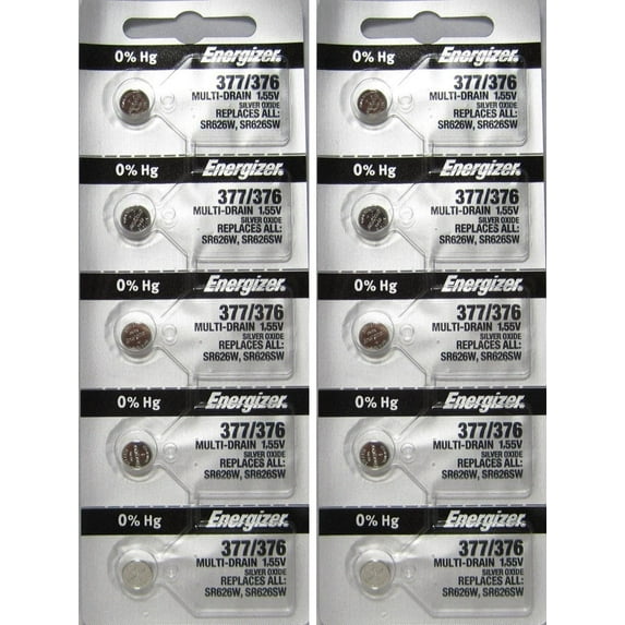 Energizer 377, 376, SR626SW Watch Batteries, 15 Pack, Reliable ...