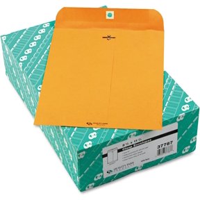 Kraft Clasp Envelope, #90, Square Flap, Clasp/gummed Closure, 9 X 12 ...
