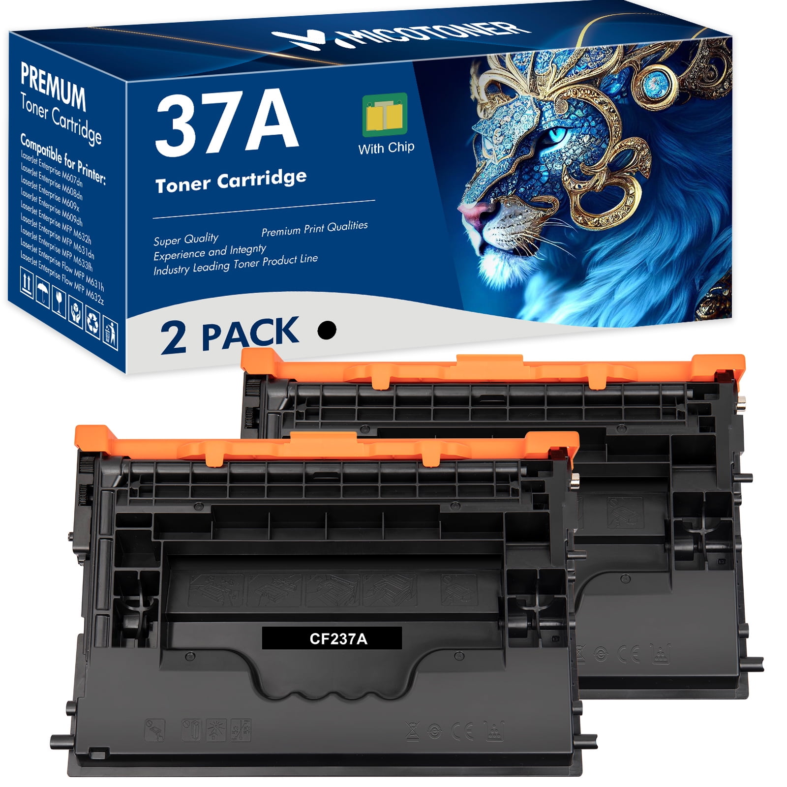37A CF237A Compatible for HP 37A 37X Black Laserjet Toner Cartridge for ...