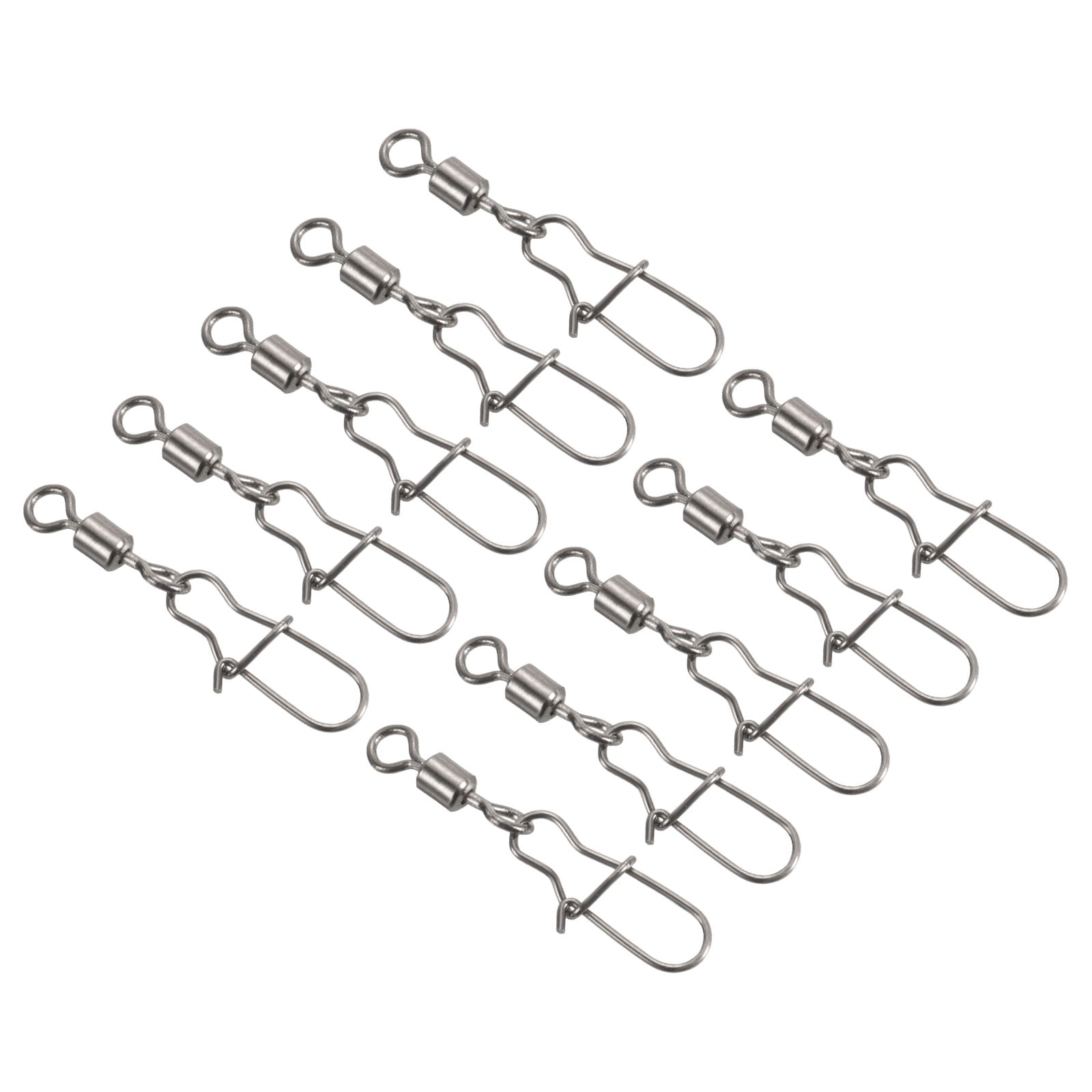 37LBS Stainless Steel Fishing Rolling Swivel with Coastlock Snap, Black ...