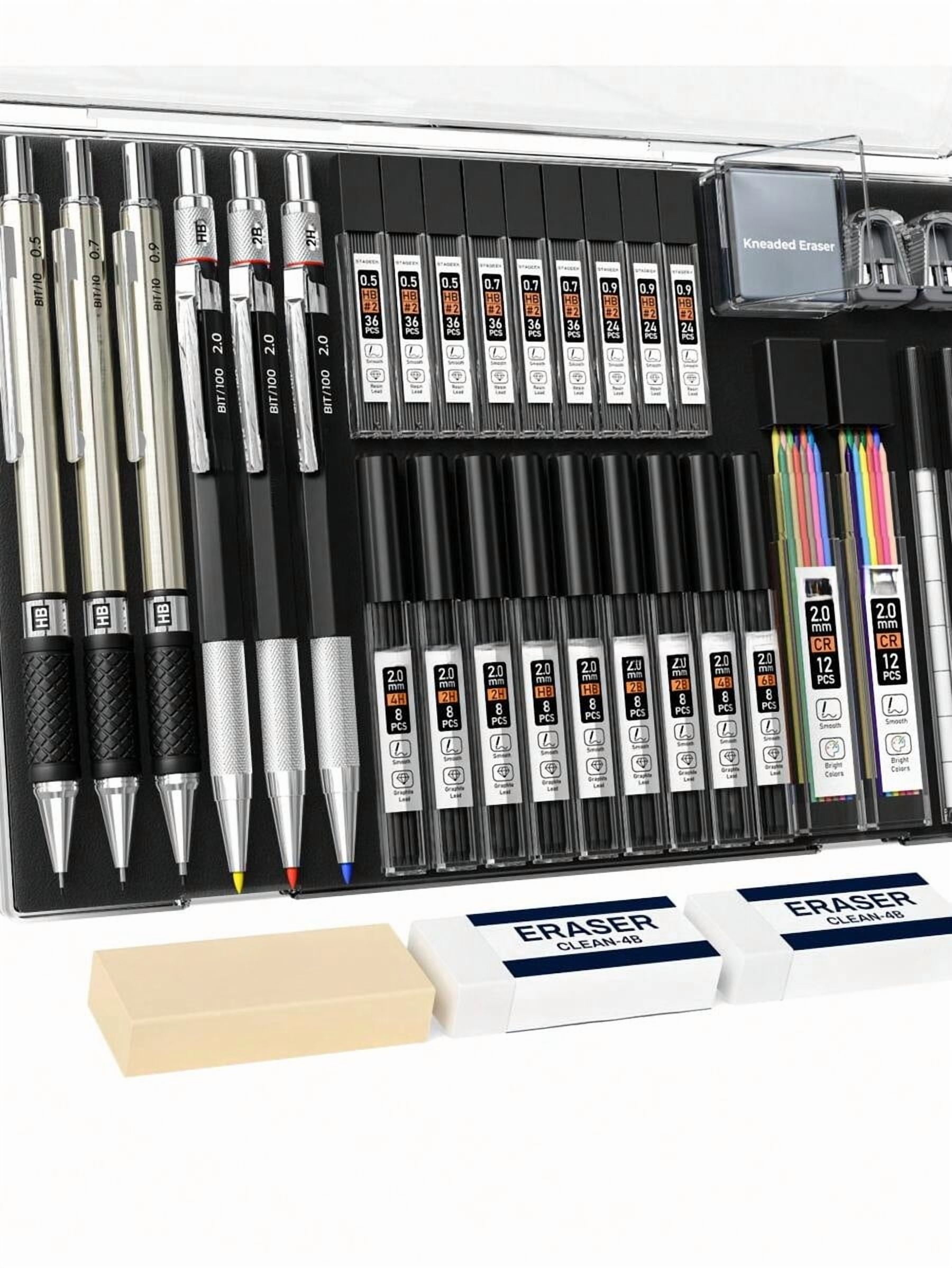 37PCS Art Mechanical Pencil Set, Drafting Pencil 5 Sizes- 0.3, 0.5, 0.7 ...