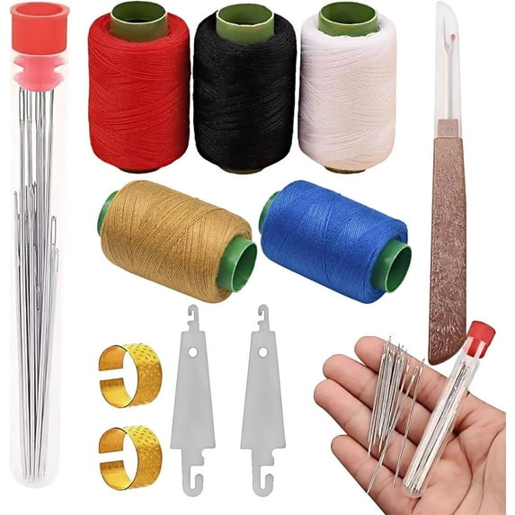 37PCS Big Eye Steel Sewing Tool Set, Needle and Thread Kit, Threader ...