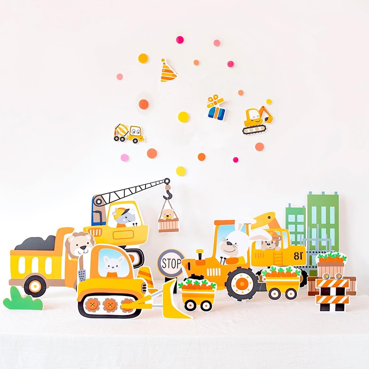 37PCS Cartoon Animal Engineering Squad Foam Board Cutout Decor| Standee ...