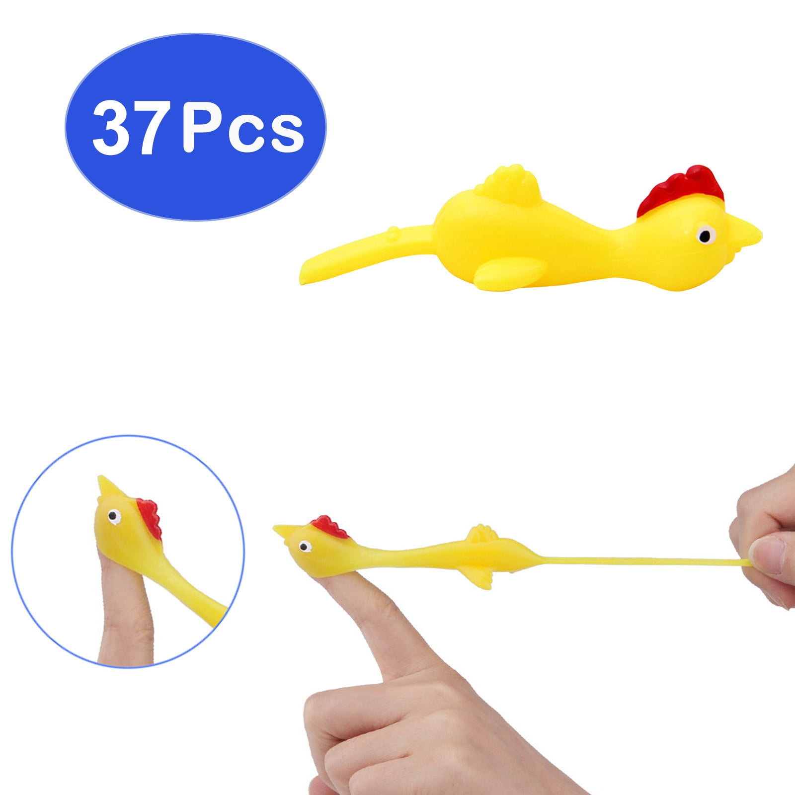 37PCS Chicken Slingshot, Rubber Finger Catapult Toys Funny Stretchy ...