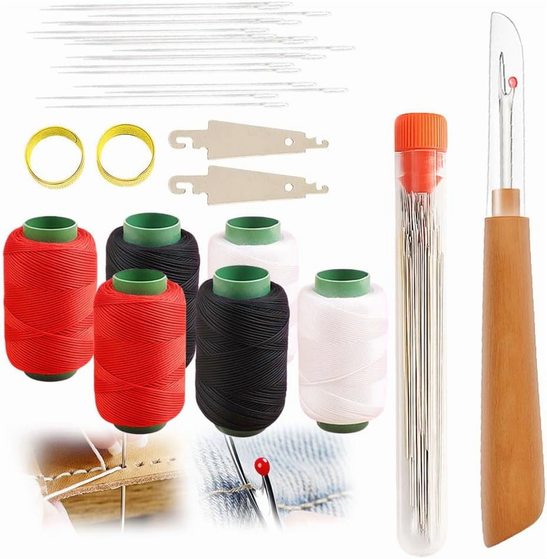 37PCS Sewing Tool Set, All-in-One Heavy Duty Hand Sewing Kit with 25 Big Eye Steel Needles ...