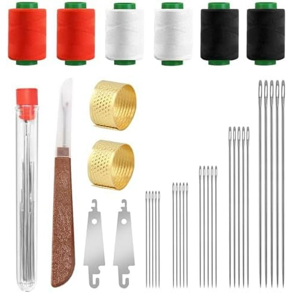 37Pcs Big Eye Steel Sewing Needles Kit, Include 25 Steel Needles, 1 ...