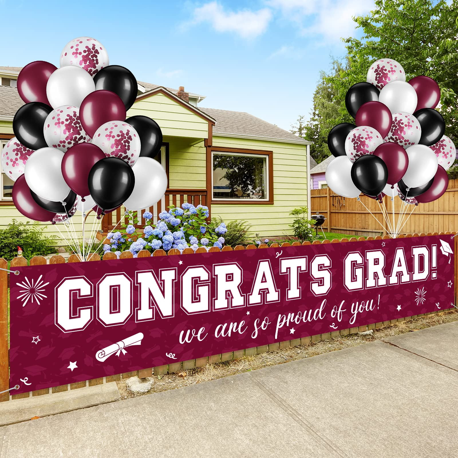 37Pcs Graduation Banner Balloon Decorations Class BSL1 of 2025 ...