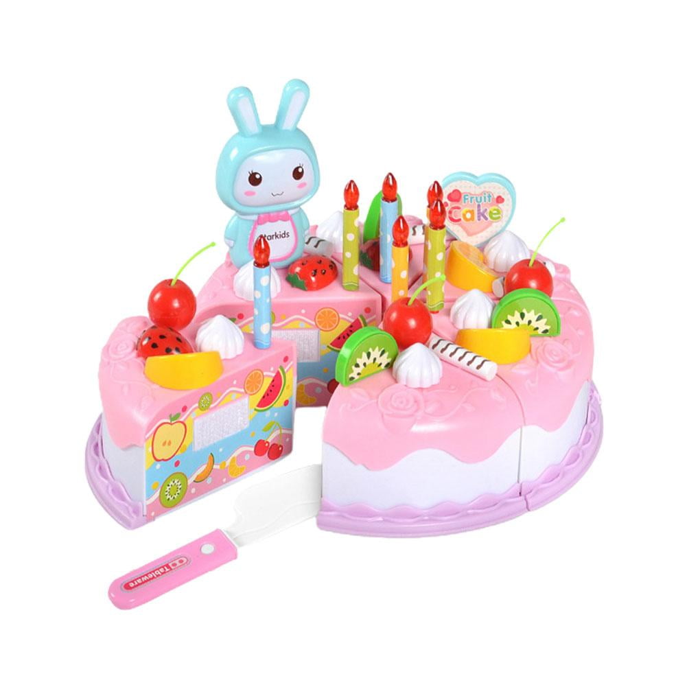 37Pcs Kids Toy Simulation DIY Birthday Cake Model Kitchen Pretend Play ...