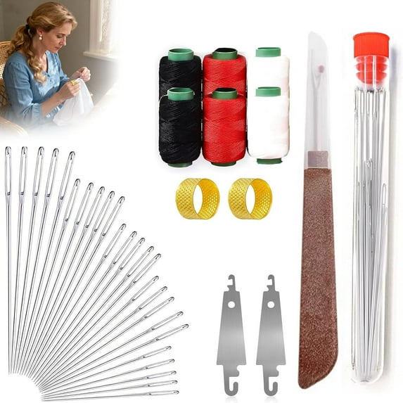 37Pcs Steel Needles for Fand Sewing Kit, Big Eye Steel Sewing Needles ...