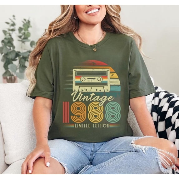 37Th Birthday Shirt, Vintage 1988 Limited Edition Cassette T-Shirt ...