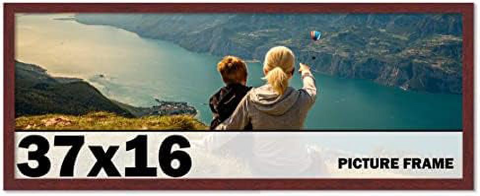 37X16 Frame Brown Mahogany Picture Frame - 100% Solid Wood Frame Kit ...