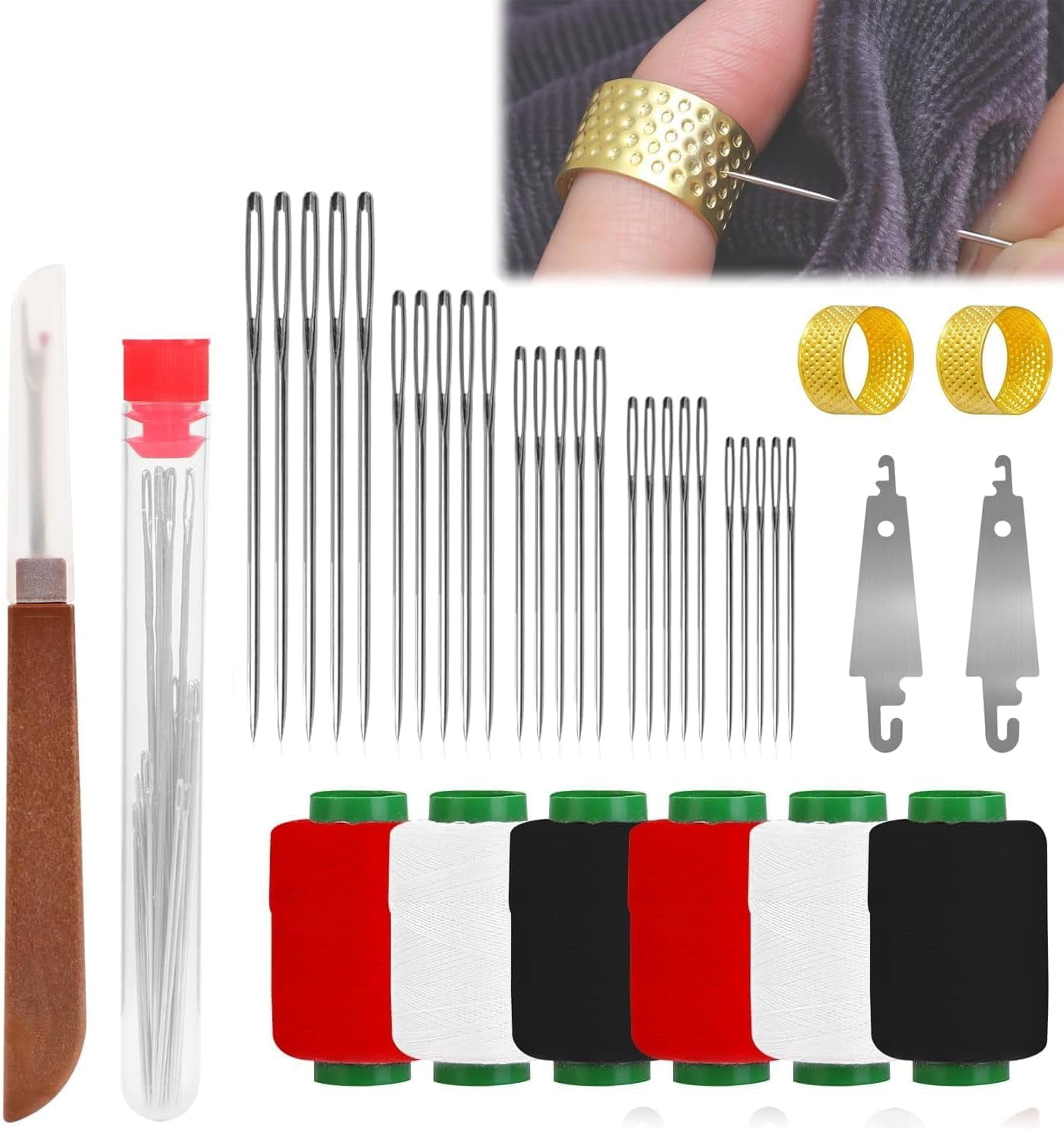 37pcs Sewing Tool Set, Needle Thread Hand Repair Kit for Beginners ...