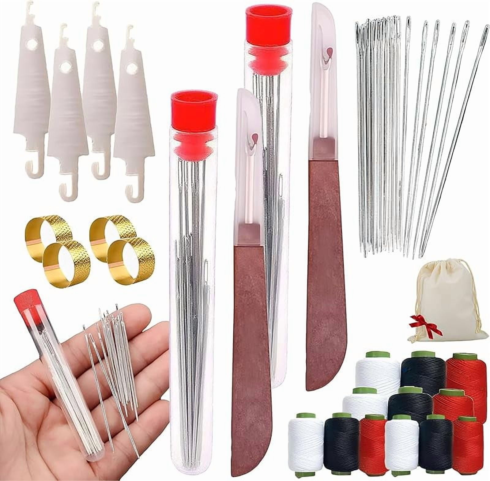 37pcs Sewing Tool Set, Needles Thread Hand Repair Tools, Sew in Needle and Thread for Hair ...